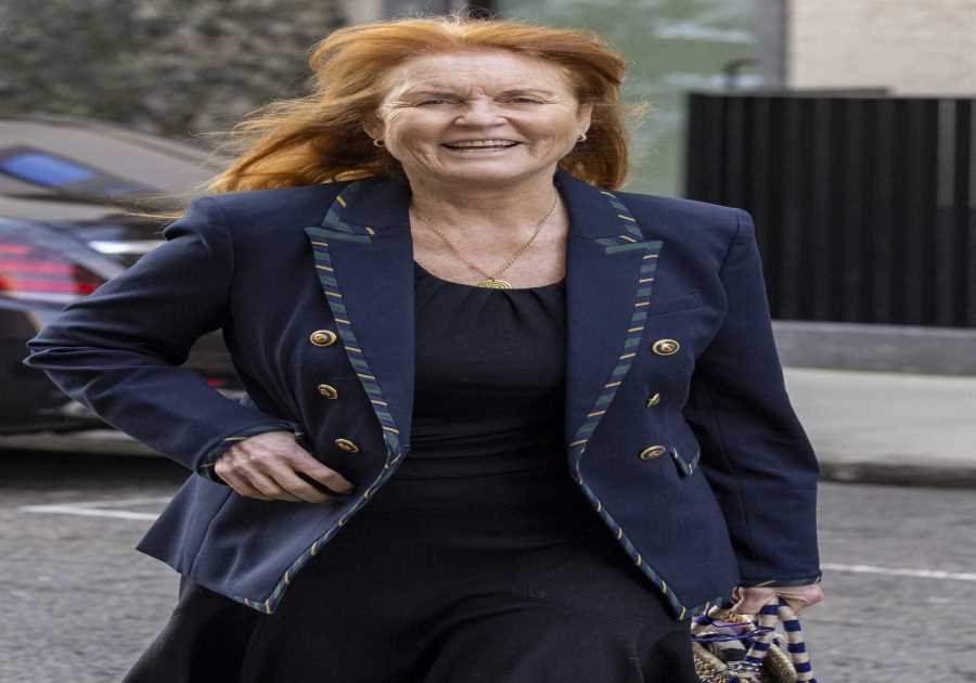 Sarah Ferguson leaves hospital with a smile after second